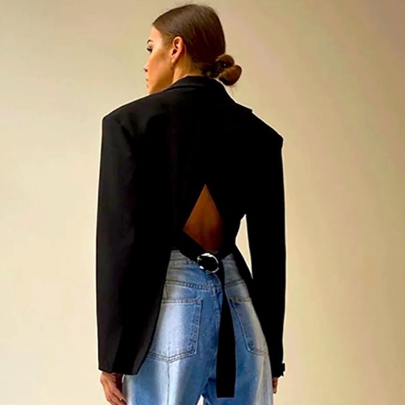 San Joy | Jackets & Coats | San Joy Open Back Blazer | Poshmark